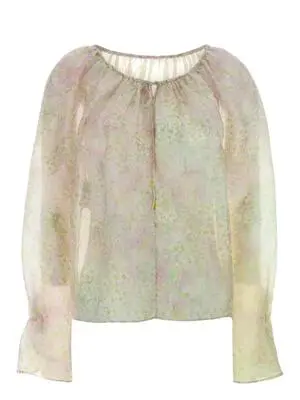 Alberta Ferretti Floral-print Blouse - Neutrals