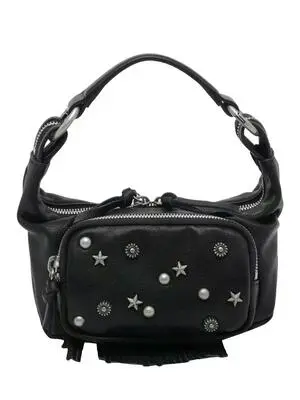 MARGESHERWOOD Embellished Leather Shoulder Bag - Black
