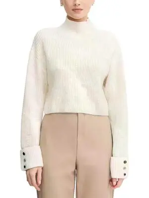 GAUDI Turtleneck Ribbed Sweater - Neutrals