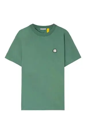 PALM ANGELS X MONCLER X Moncler Logo-appliqu� Cotton T-shirt - Green