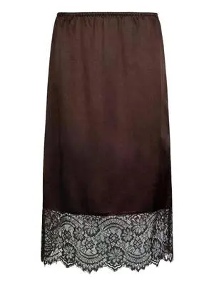 Liu Jo Lace-detail Midi Skirt - Brown