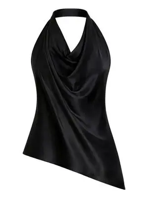 WARDROBE.NYC Satin Halterneck Top