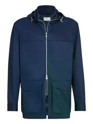 Brunello Cucinelli Detachable-hood Safari Jacket - Blue