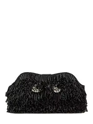 ANYA HINDMARCH Eyes Embellished Leather Pouch - Black