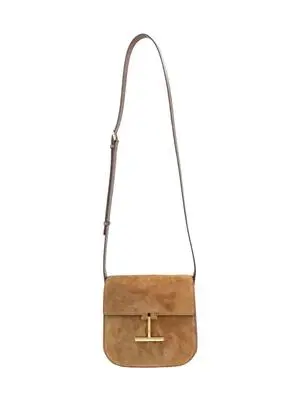 TOM FORD Suede Shoulder Bag With Logo Detail