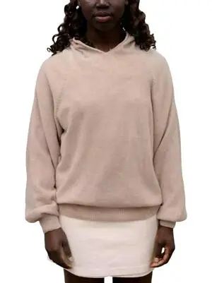 BASERANGE Soar Merino Wool Hooded Top - Neutrals