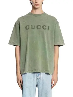 Gucci Logo Cotton T-shirt - Green