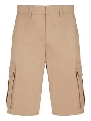 Balmain Cotton Cargo Bermuda Shorts - Neutrals