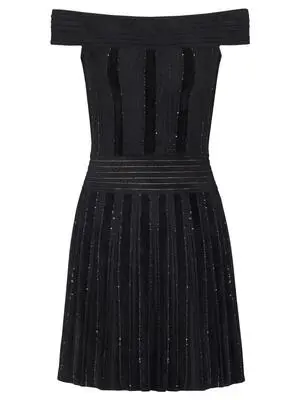 Balmain Off-shoulder Dress - Black