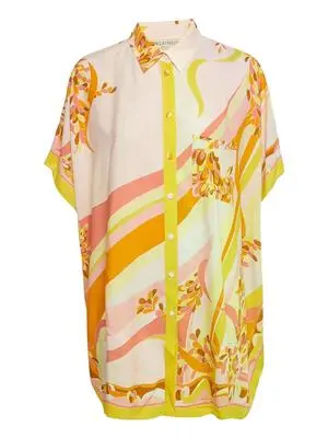 Emilio Pucci Printed Crepe Blouse - Yellow