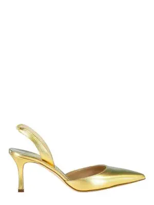 Manolo Blahnik 70mm Carolyne Slingback Heeled Pumps - Gold