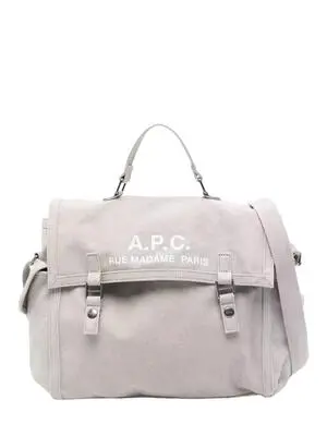 A.p.c. Logo Detail Messenger Bag - Neutrals