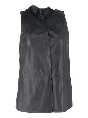 CUE Buttoned Sleeveless Top - Black