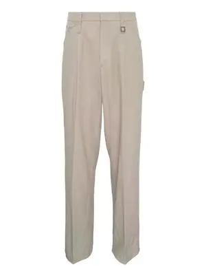 WOOYOUNGMI Elasticated-waist Carpenter Trousers - Neutrals