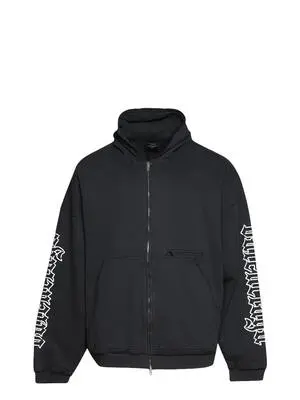 Balenciaga Faded Washed Pulled Hoodie - Black