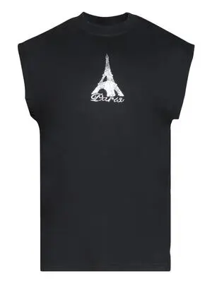 Vetements Crystal Paris Sleeveless Tee - Black
