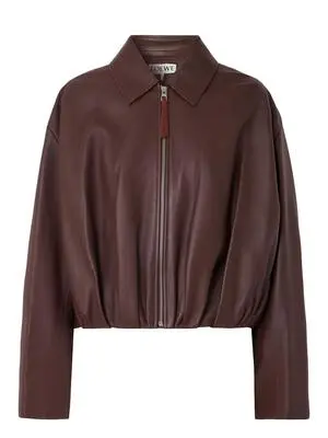 Loewe Balloon Leather Jacket - Brown