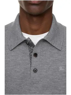 Burberry Cashmere Polo Shirt - Mid Grey Melange
