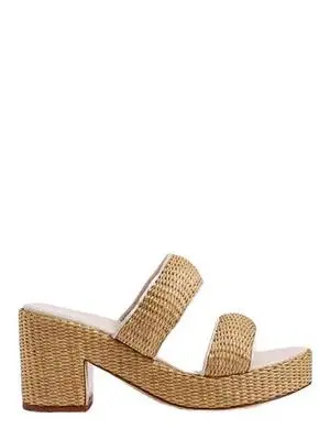 Marion Parke Amelia Platform Nappa/raffia Sandal - Ivory