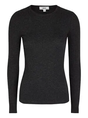 AGOLDE Delphi Long Sleeve Knit Top - Black