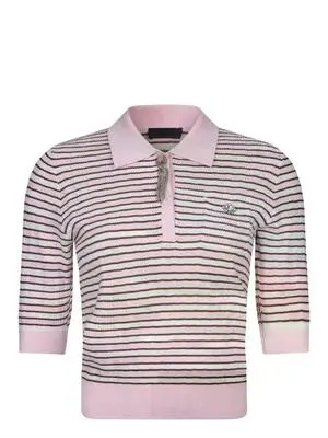 Liu Jo Striped-pattern Polo Top - Pink