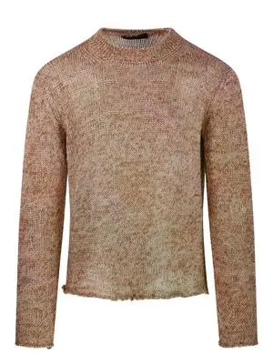 FABRIZIO DEL CARLO Lettuce-hem Sweater - Brown