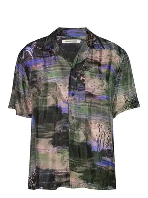 Henrik Vibskov Buttoned Graphic Shirt - Green