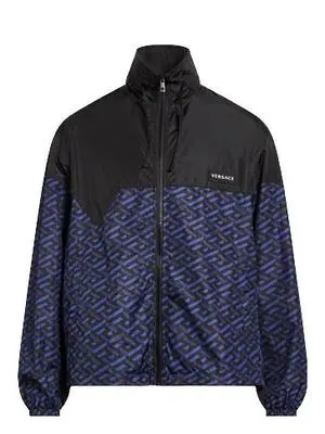 Versace Casual Jacket With Signature Print - Black