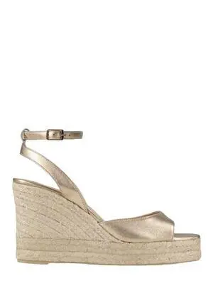 CastaÑer Leather Espadrille Sandals - Gold