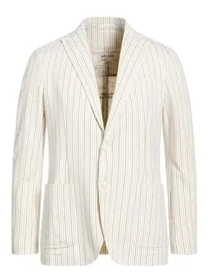 CIRCOLO 1901 Striped Single-breasted Blazer - White