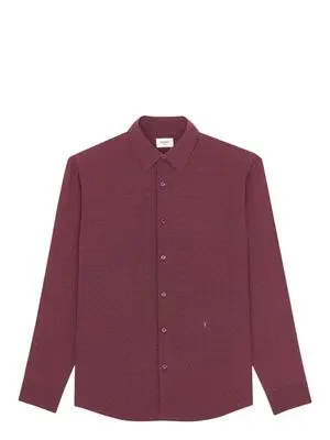 Saint Laurent Silk Cassandre Shirt - Burgundy
