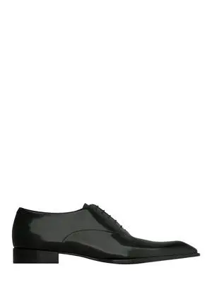 Saint Laurent Patent Leather Stanton Oxford Shoes - Green