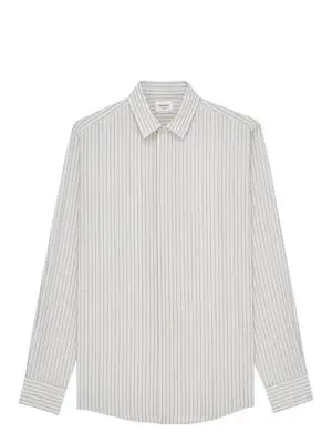 Saint Laurent Stripe Cassandre Shirt - Nude