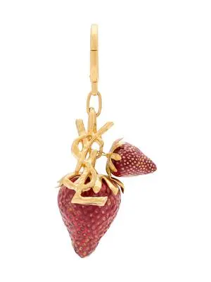 Saint Laurent Cassandre Strawberry Bag Charm - Red