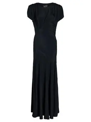 VIVIENNE WESTWOOD Justina Draped Satin Maxi Dress - Black