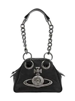 VIVIENNE WESTWOOD Archive Chain Python-effect Leather Shoulder Bag - Black