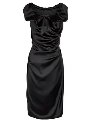 VIVIENNE WESTWOOD Ginnie Amber Draped Satin Midi Dress - Black