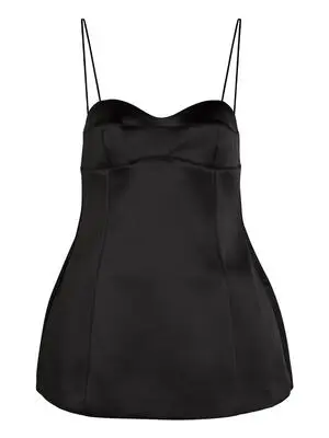 RÓHE Satin Sweetheart Top Black