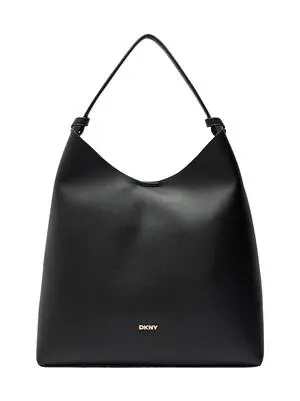 Dkny Paula Grained Leather Hobo Bag - Black