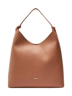 Dkny Paula Grained Leather Hobo Bag - Brown