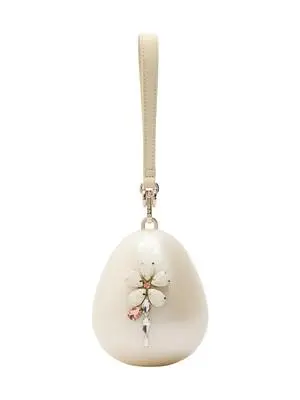 Simone Rocha Embellished Egg Cross-body Bag - Pearl