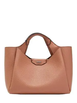 Dkny Willa Mini Grained Leather Satchel - Brown
