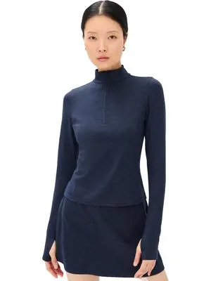 Splits59 Stevie Half Zip Top - Heather Indigo