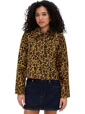 TANYA TAYLOR Leopard Print Haircalf Jacket