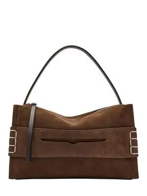 JW Anderson Loafer Suede Shoulder Bag - Brown