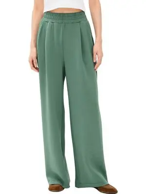 Varley Extra Wide Leg Pants - Dark Forest