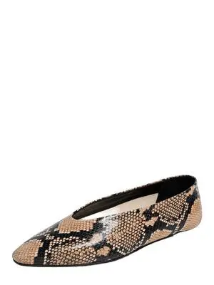 AeydĒ Betty Snake-print Leather Flats - Hazelnut