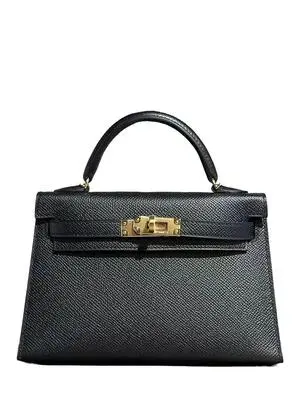 Hermès 2023 20 Mini Kelly Sellier Tote - Black