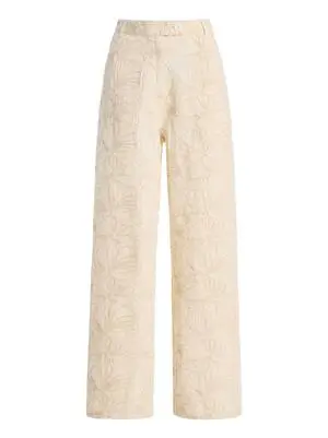 ALL THAT REMAINS Rachel Embroidered Cotton Pants - Ivory