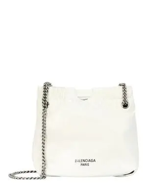 Balenciaga Crush Xs Leather Tote - Optic White